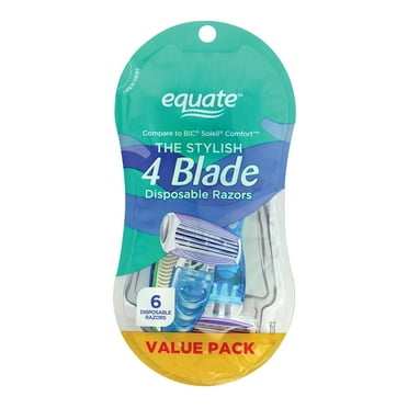 Equate Triple Blade Disposable Razors for Men, 4 count - Walmart.com