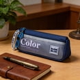 Blue Pencil Case, Large Capacity Zipper Pencil Pouch, Multipurpose Pen ...