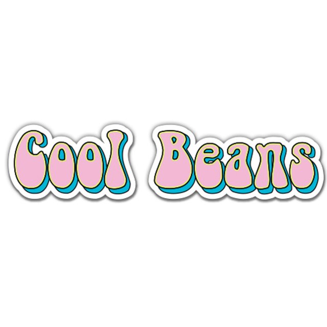 Cool Beans - 5" Vinyl Sticker - For Car Laptop I-Pad - Waterproof Decal ...