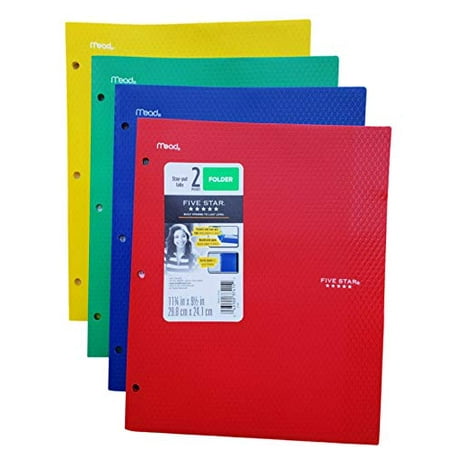 Five Star 2-Pocket Folder, Stay-Put Folder, Plastic Colored Folders for ...