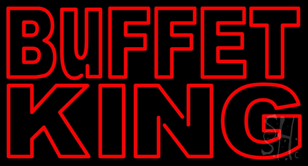 Red Buffet King LED Neon Sign 13 x 24 - inches, Clear Edge Cut Acrylic ...