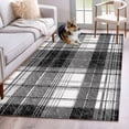 Black Buffalo Plaid Area Rug Washable 3x5 Entryway Rug Non-Slip Indoor ...