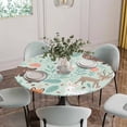 Cartoon Animals Round Fitted Tablecloth with Elastic Edge Cute Foxes ...