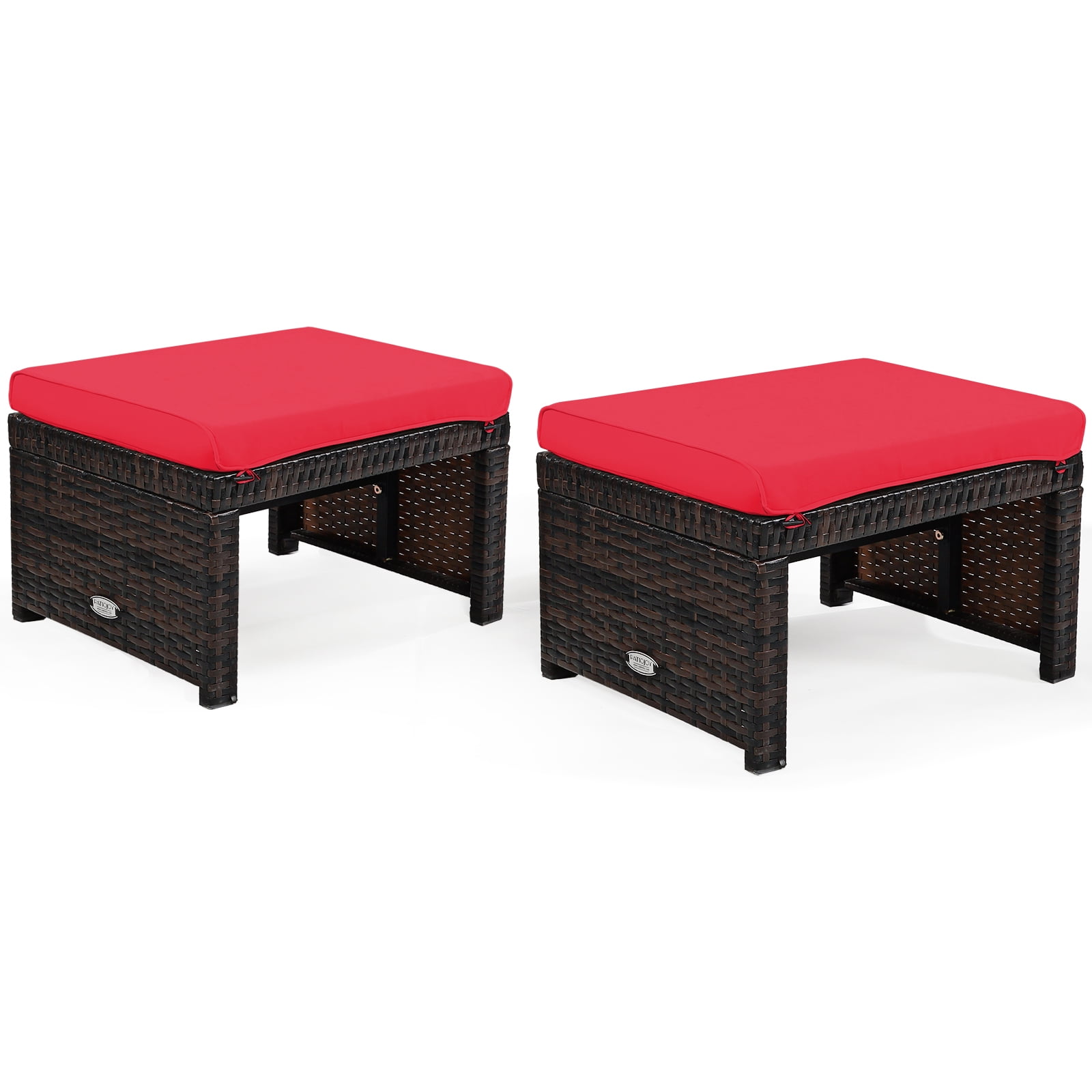 Click here for Patiojoy 2 Pcs Outdoor Wicker Ottoman Patio Rattan... prices