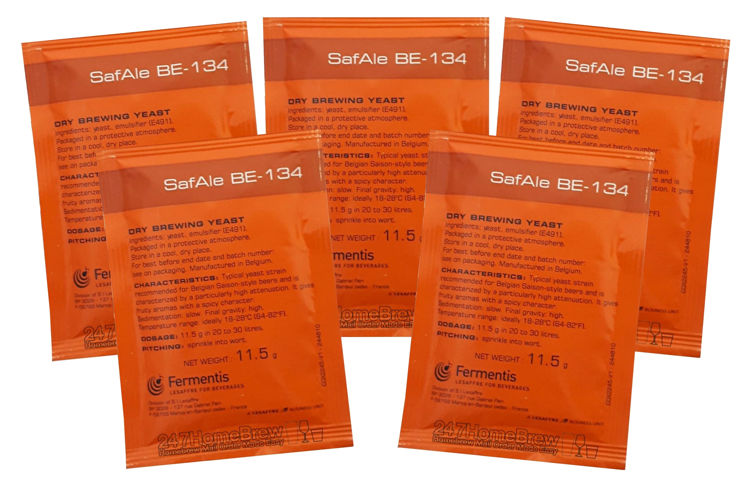 Safale BE-134 Dry Yeast - 11.5 g (5 Packs) - Walmart.com