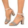 Beige Women'S High Heel Sandals Round Open Toe Non Slip Breathable ...