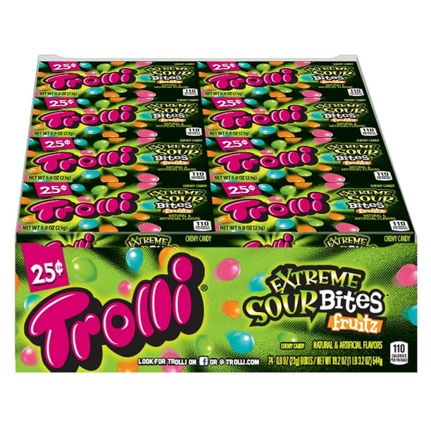 Trolli, Extreme Sour Fruitz Bites, 19.2 Oz, 24 Ct - Walmart.com ...