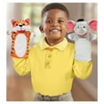 Melissa & Doug Zoo Friends Hand Puppets Set - Elephant, Giraffe, Tiger ...