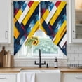 Abstract Diagonal Blocks Swag Curtain Valance for Window 2 Panels Art ...