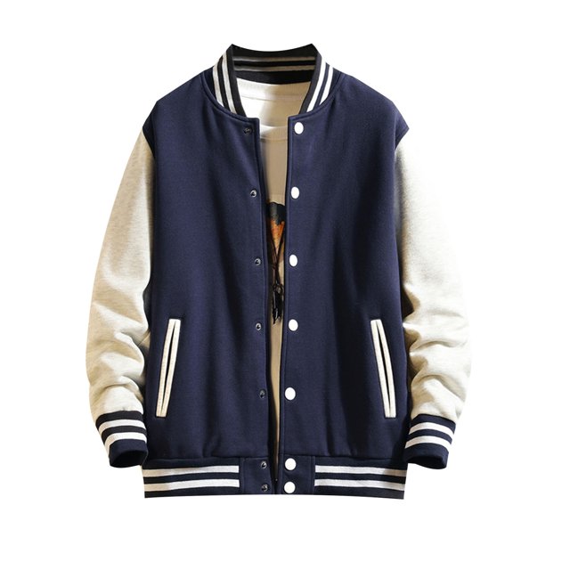 Men's Baseball Jackets Youth Street Print Men Coats Patchwork Sleeves ...