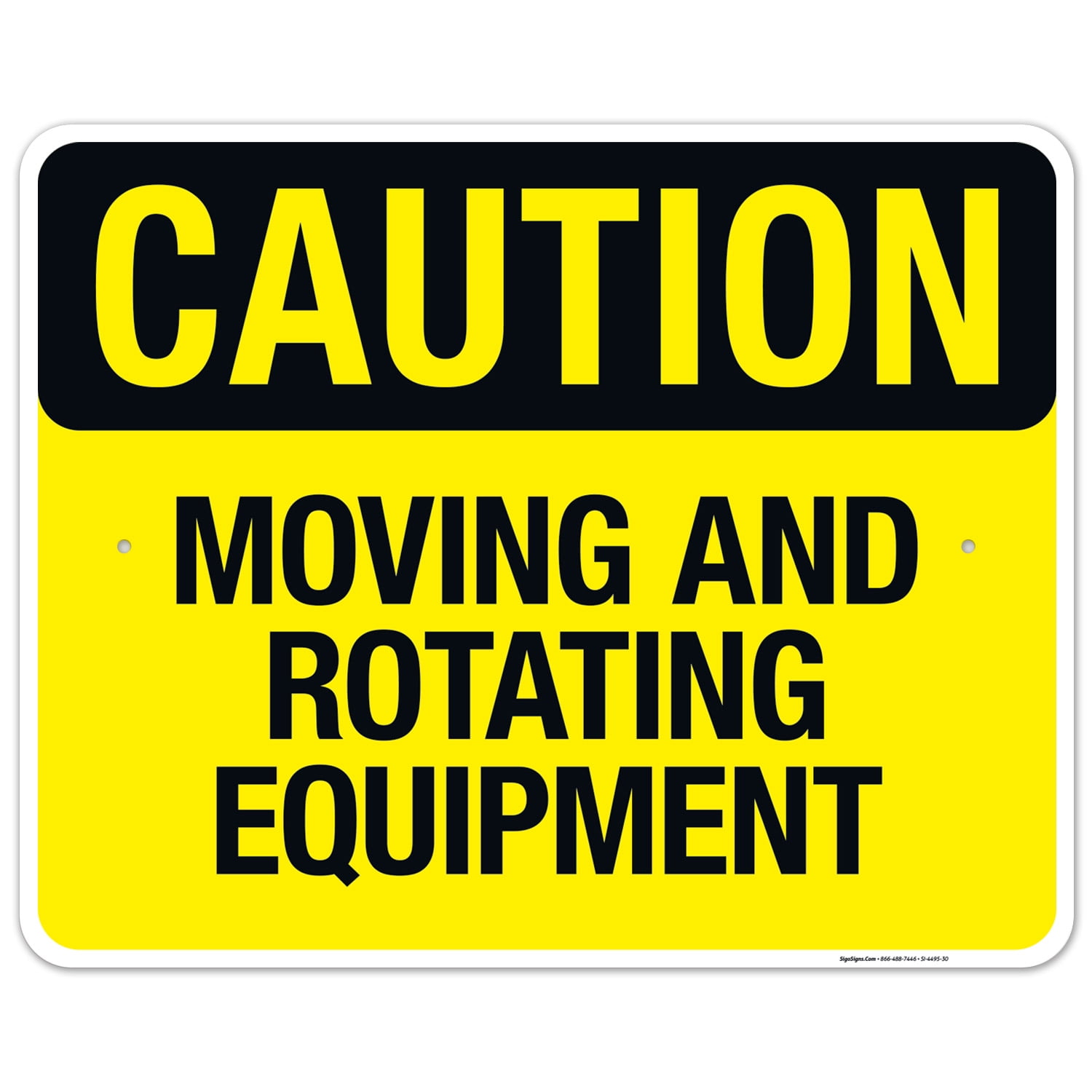 Moving And Rotating Equipment Sign, OSHA Caution Sign, - Walmart.com