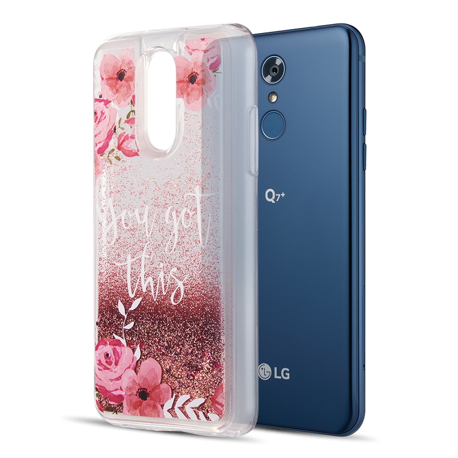 Lg Q7 / Lg Q7+ Waterall Liquid Sparkling Quicksand Tpu Case - Walmart.com