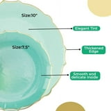 Exquisite Tinted Plates 40-Piece Party Set - Mint Gold Rim, 7.5" and 10 ...