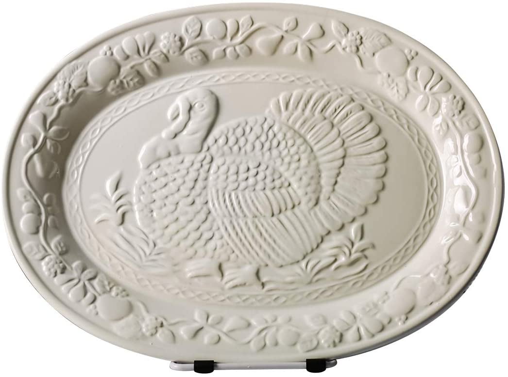 Ovente Turkey Ceramic Serving Platter Holds Up to 22 Pounds, Stylish ...