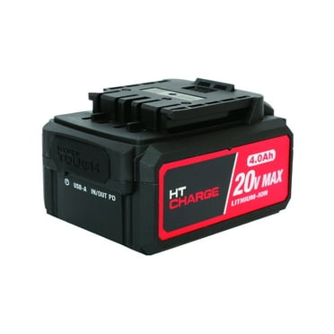 Hyper Tough 20V Max 4.0Ah Lithium-Ion Battery Pack with USB-A and USB-C ...