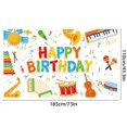 PANCHENH Musical Happy Birthday Banner Colorful Music Note Piano Drum ...