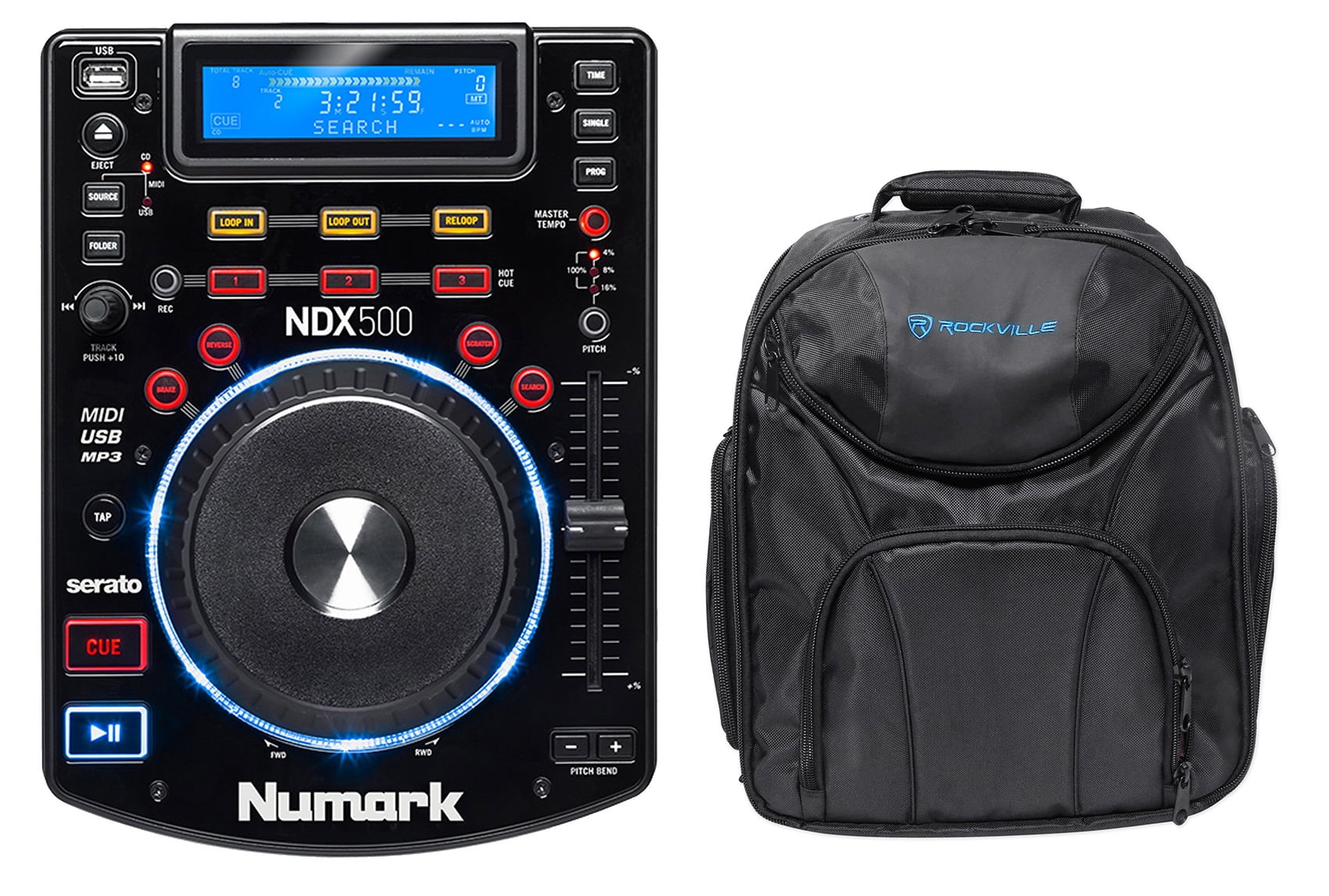 Numark NDX500 DJ Tabletop USB/CD Media Player Software Controller+Gear ...