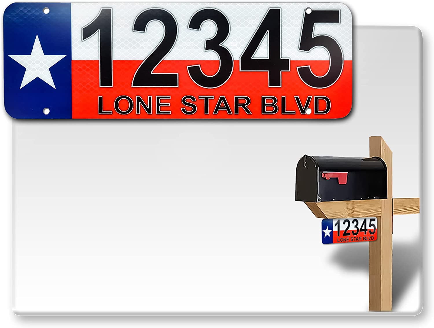 Curb-N-Sign Reflective 911 Address Sign for Mailbox, Single/Double ...