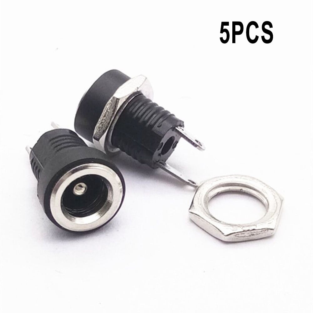 5PCS DC Power Connector Socket Female Panel Mount DC5.5*2.1mm - Walmart.com