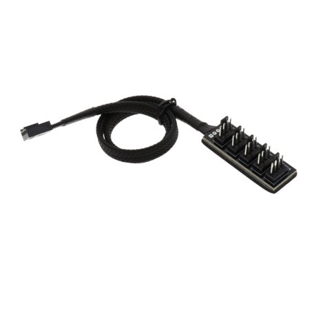 Computer Cooler Fans Splitter Hub 1 Female to 5 Way Male 4-Pin/3-Pin ...