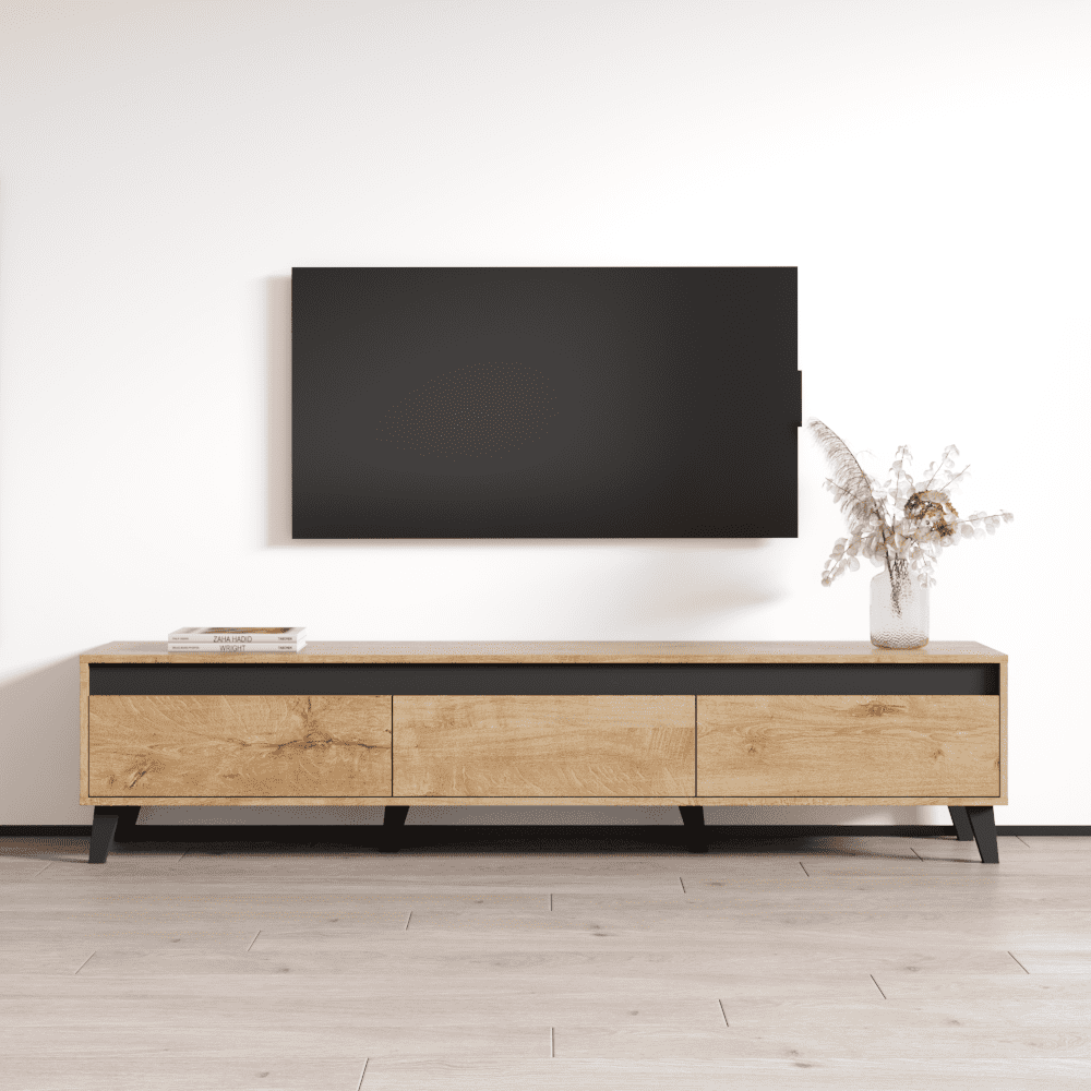 Nord 3K TV Stand for TVs up to 80", Mid-Century Modern Matte 73 ...
