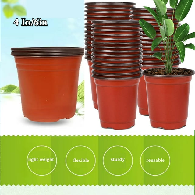 4" /6" Plastic Plants Nursery Seedlings Pot/Pots Flower Plant Container ...