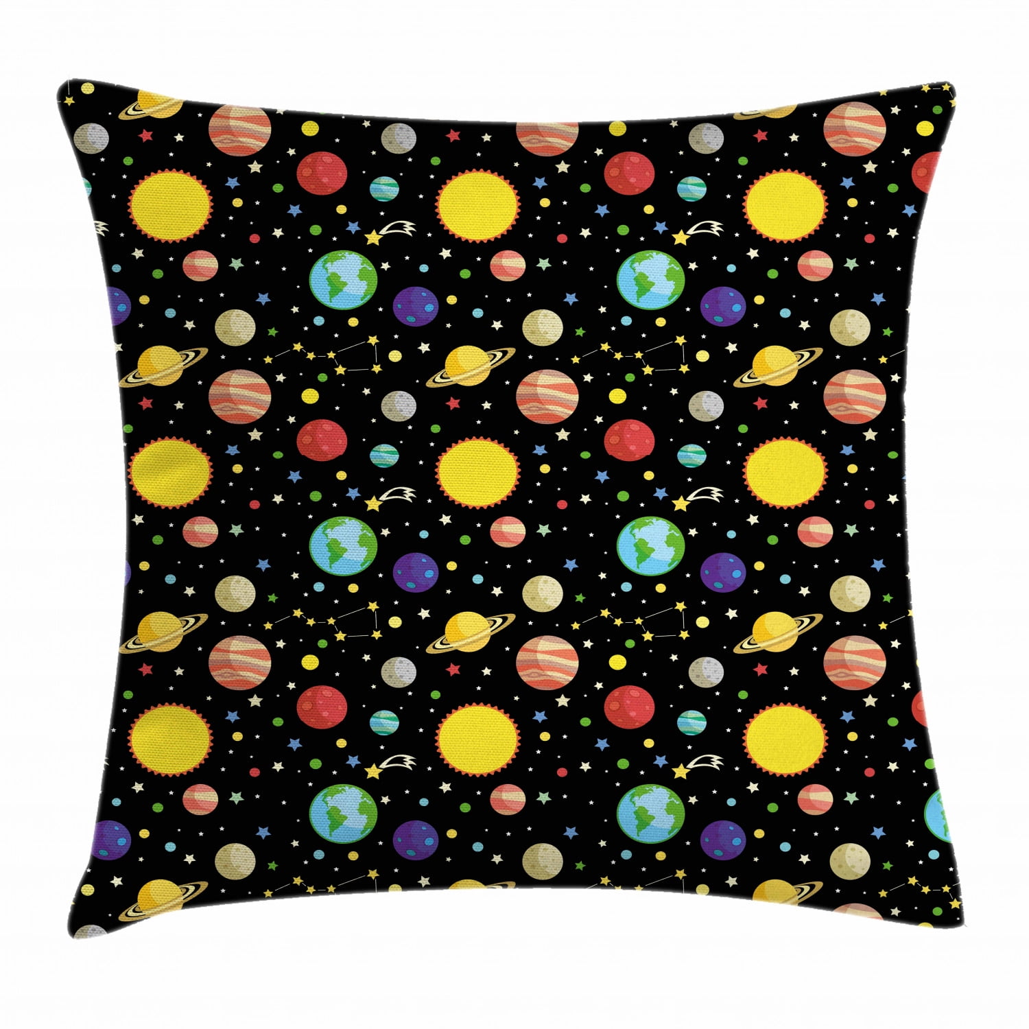 Space Throw Pillow Cushion Cover, Comets and Constellations Stars with ...