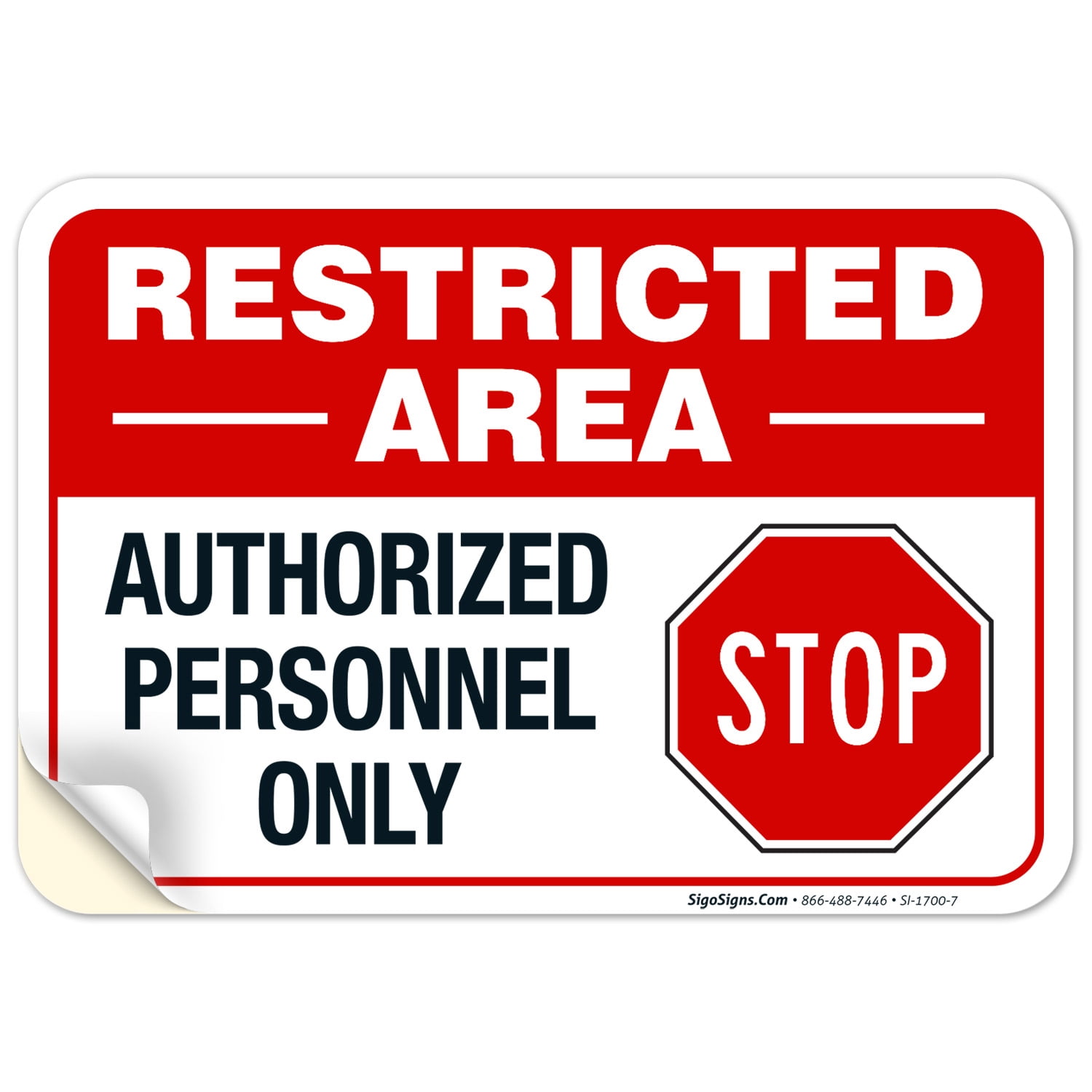Restricted Area Authorized Personnel Only Stop Sign, - Walmart.com