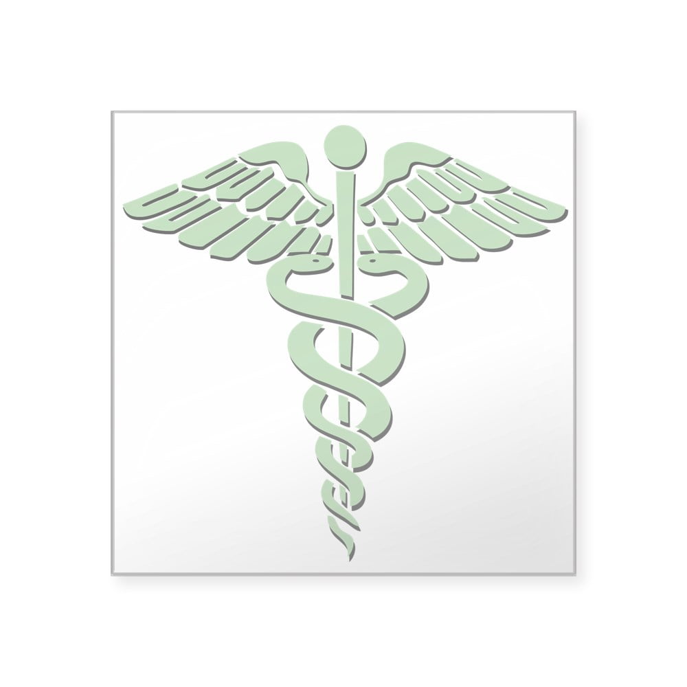 CafePress - Caduceus Sticker - Square Sticker 3" x 3" - Walmart.com
