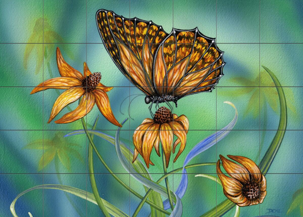 Tile Mural Kitchen Backsplash - Summer Wings-DF - by Denise Freeman ...