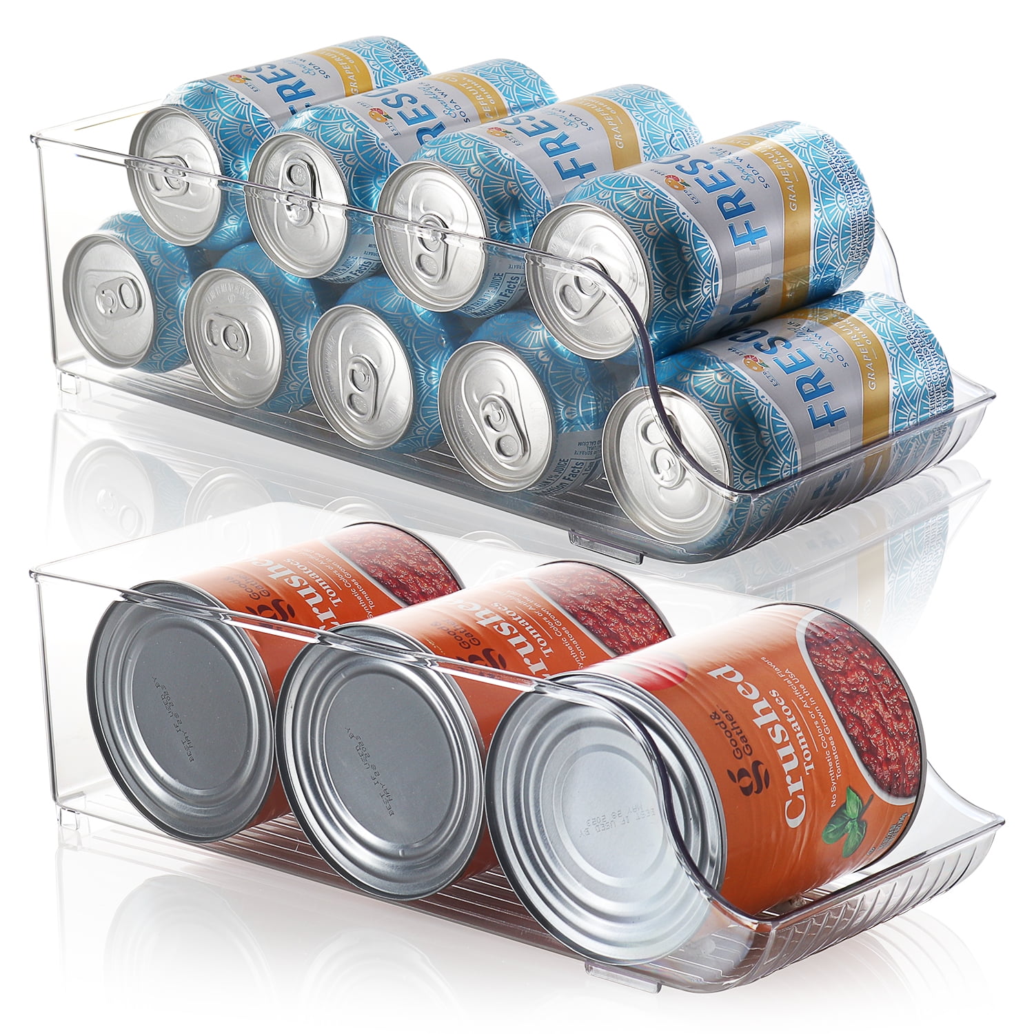 EatEx 2 Pack Clear Plastic Food Storage Bins with Handles, Kitchen ...