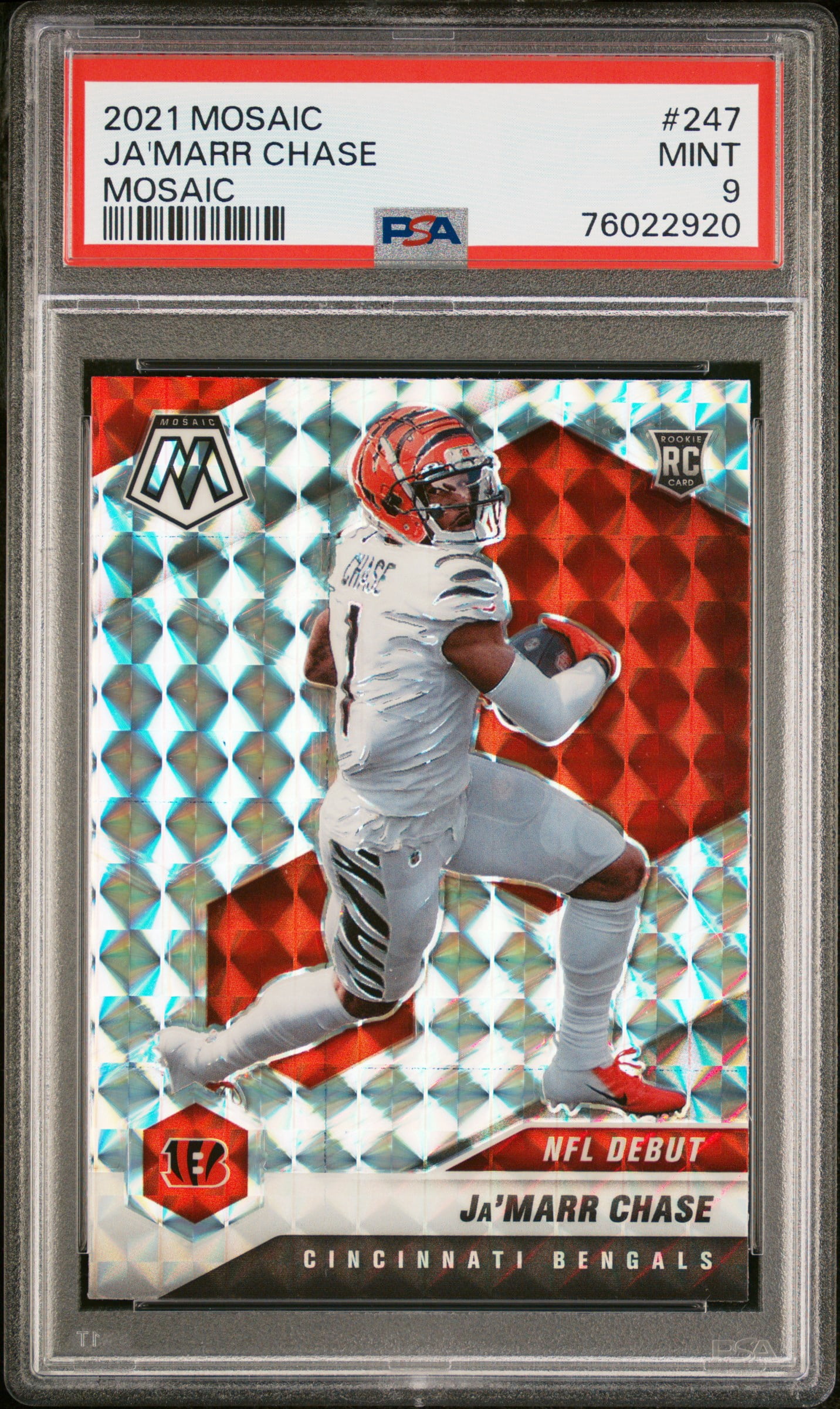 2021 Panini Mosaic Ja’Marr Chase #247 Rookie PSA 9 - Walmart.com
