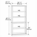 Sauder Select 5-Shelf Bookcase with Adjustable Shelves, Abbey Oak ...