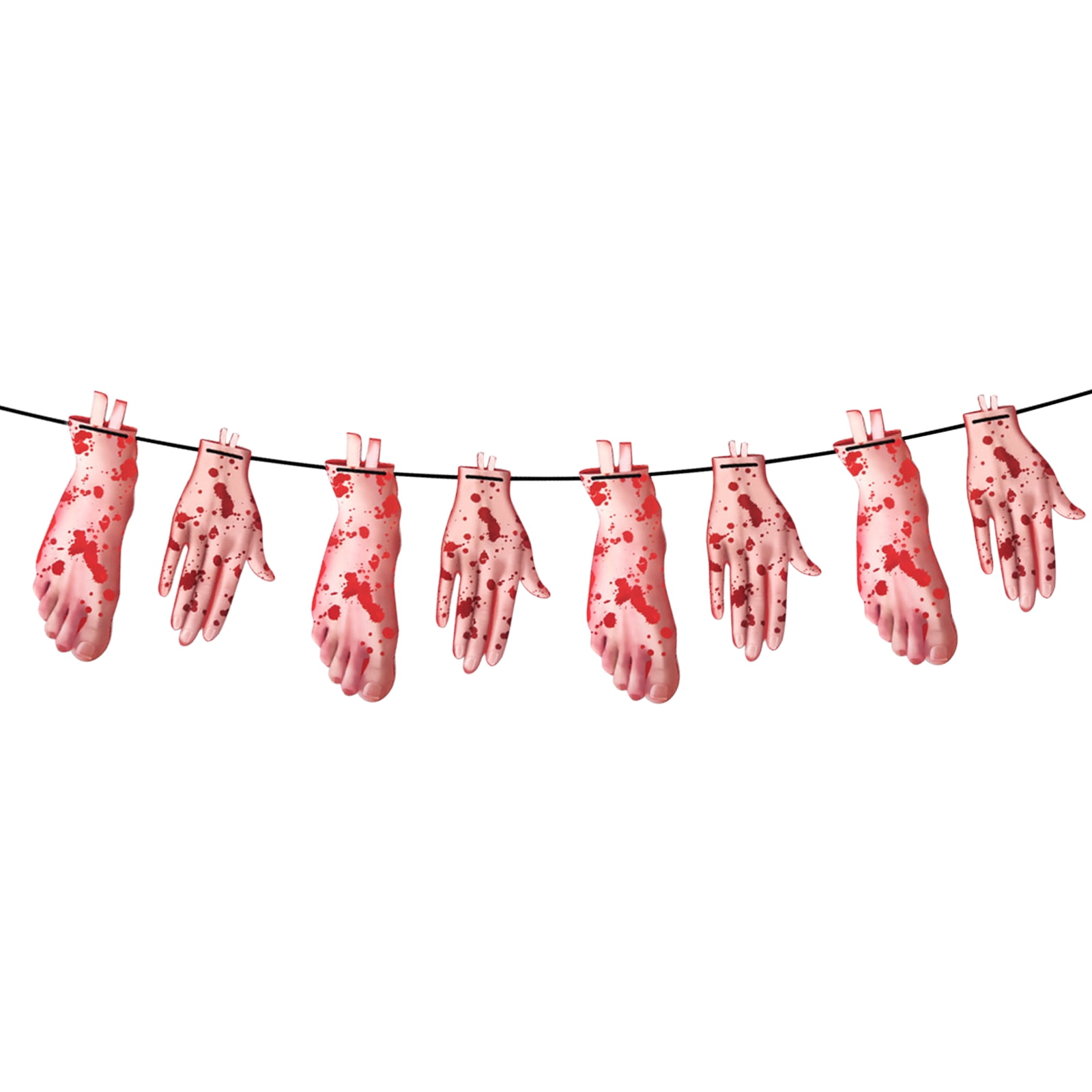10FT Halloween Bloody Banner Scary Hand & Foot Hanging Banner Halloween ...