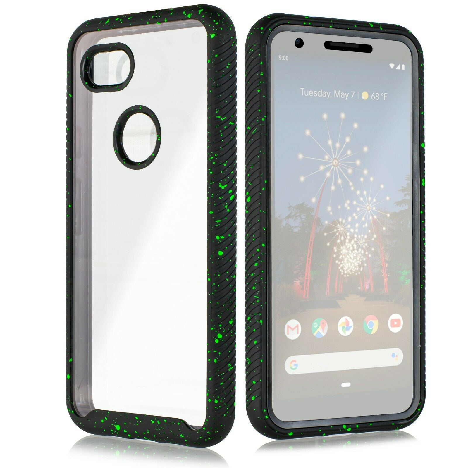 for Google Pixel 3A Clear Case Phone Case Dual Layer Full-Body Rugged ...