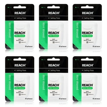 REACH Mint Waxed Dental Floss, 55 Yard - Interdental Tooth Care ...