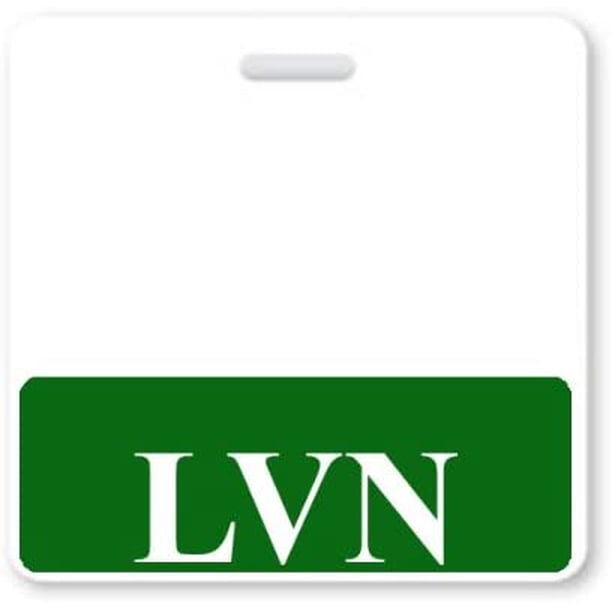 "LVN" Horizontal Nurse ID Badge Buddy with Green Border by Specialist ...