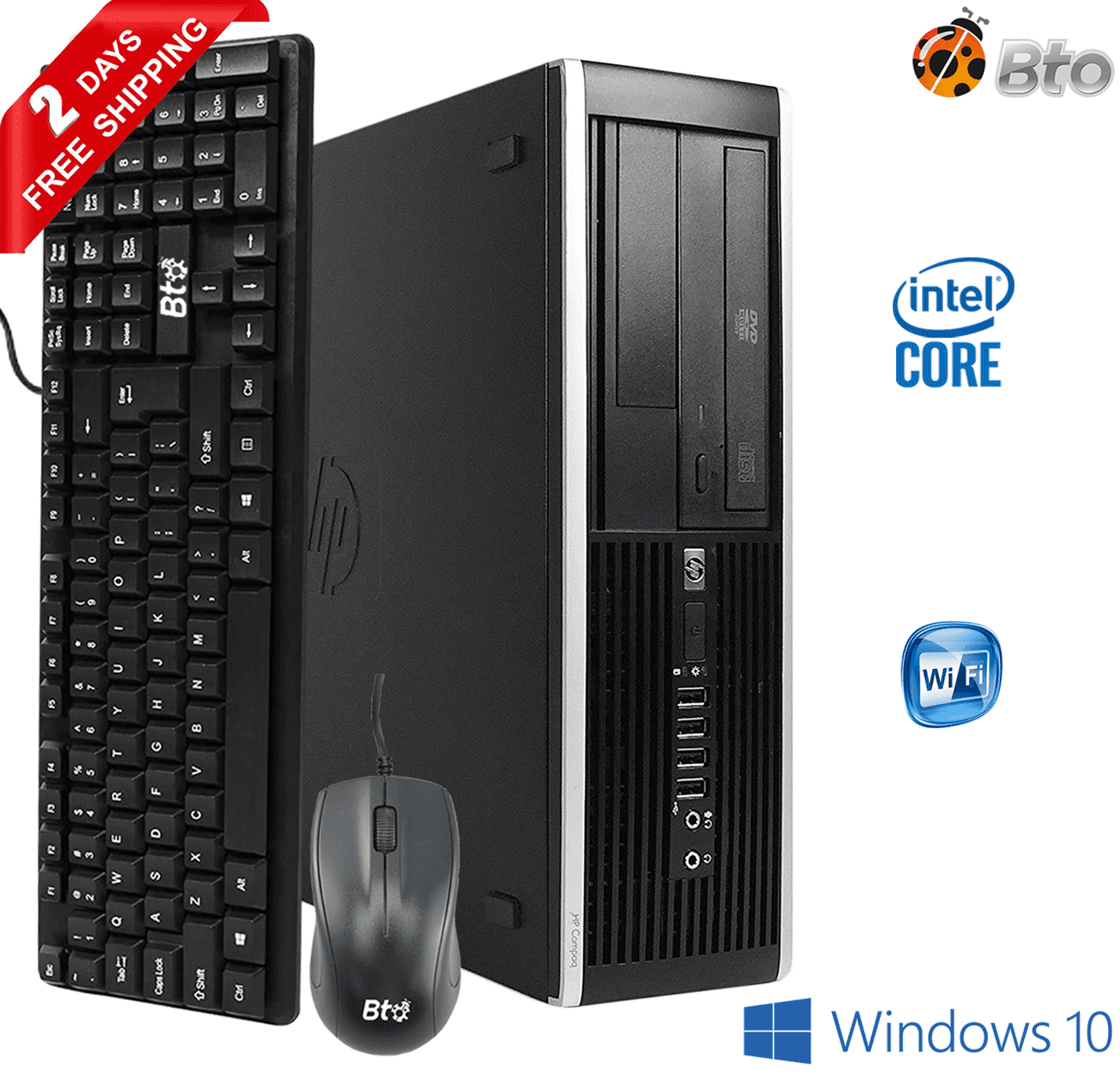 Restored HP Small Form Computer Desktop PC, Intel Core 2 Duo Processor ...