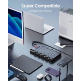 SUPERDANNY USB-C Power Strip, Surge Protector, 22 AC & 6 USB Ports, 6 ...