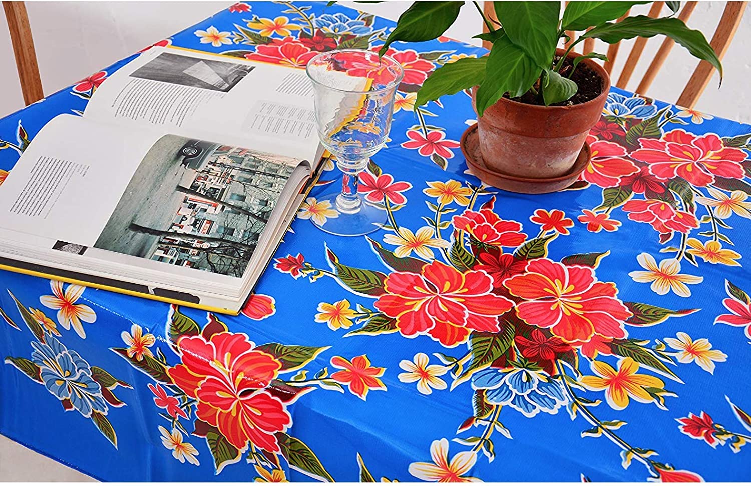 Alux Waterproof Oilcloth Table Cloth Wipeable Tablecloths For Picnic ...
