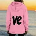 Donemore Unisex Hooded Sweatshirt VE Letter Print Long Sleeve Pullover ...