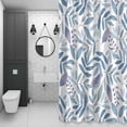 Blue Purple Leaf Shower Curtain for Bathroom, Botanical Leaves Vintage ...