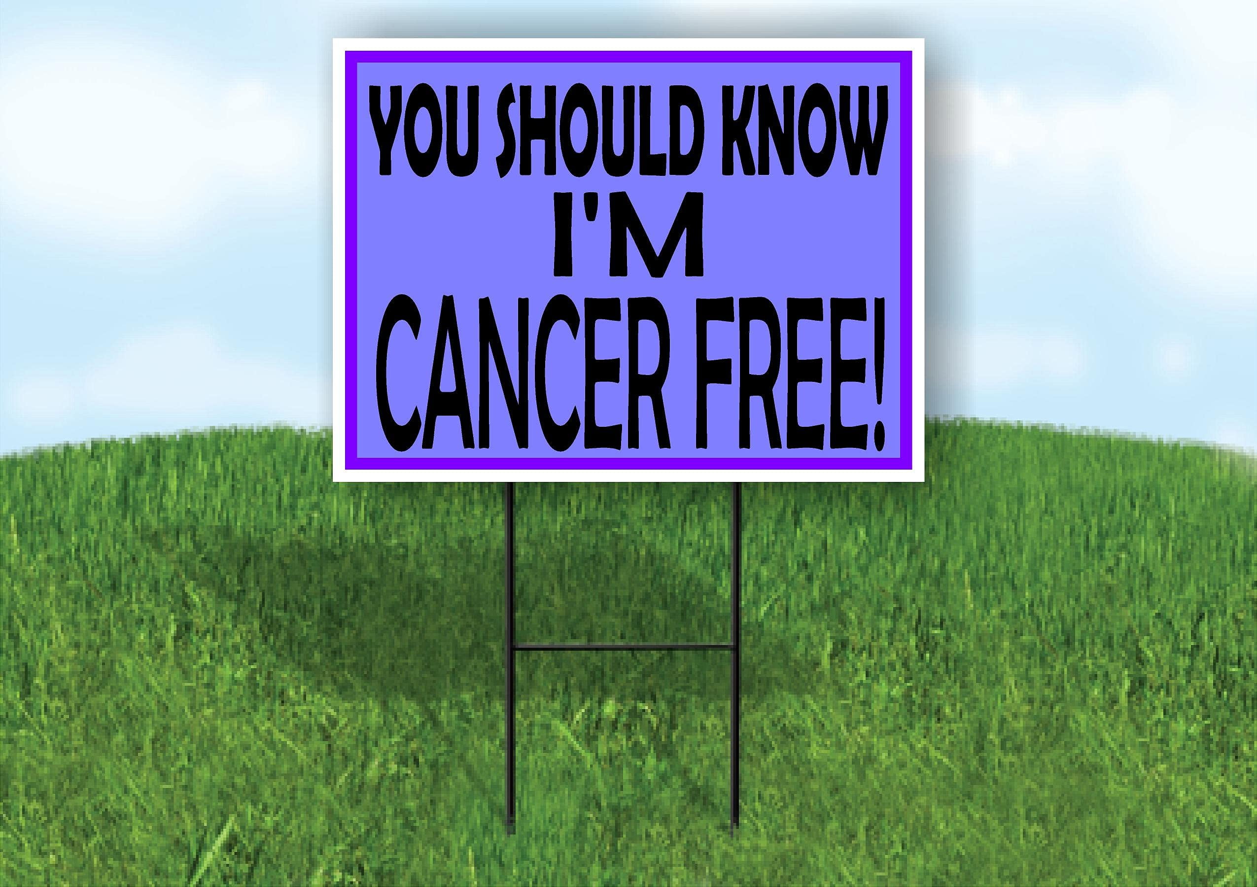 Work House Signs Double Sided Sign Cancer Free Purple Yard Sign Road ...