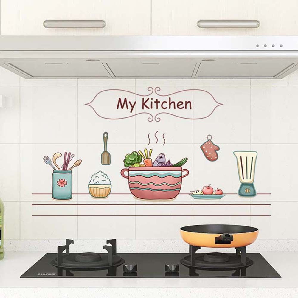Creative Countertop Kitchen Cabinet Self Adhesive Wall Sticker Wall ...