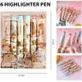 Cute Pens and Highlighters Set 6Pcs Cute Capybara Pen 0.5mm Black Ink ...