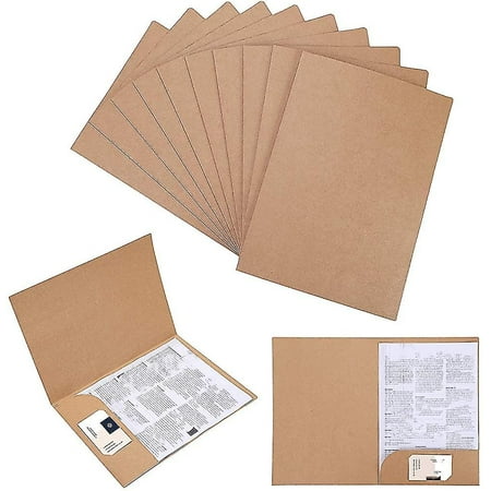 10 Pack Cardboard Folder With Flap A4 Kraft Paper Liners Insert File ...