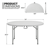 MoNiBloom 4.5FT Round Folding Table, Heavy Duty Plastic Portable Round ...
