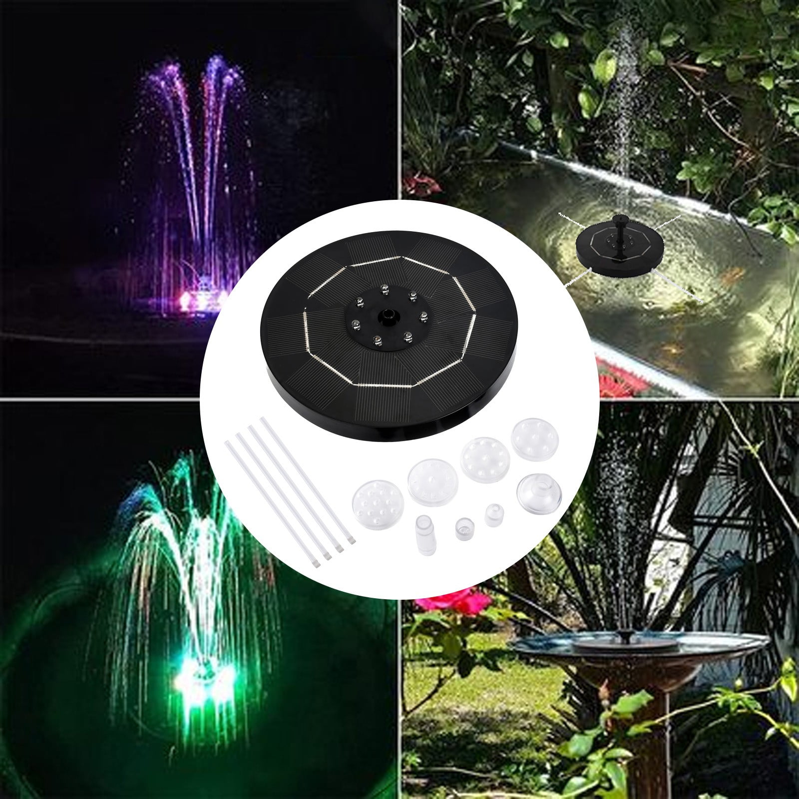 Lmtime3.5W Colorful Solar Sprinkler Bird Bath Garden Sprinkler ...