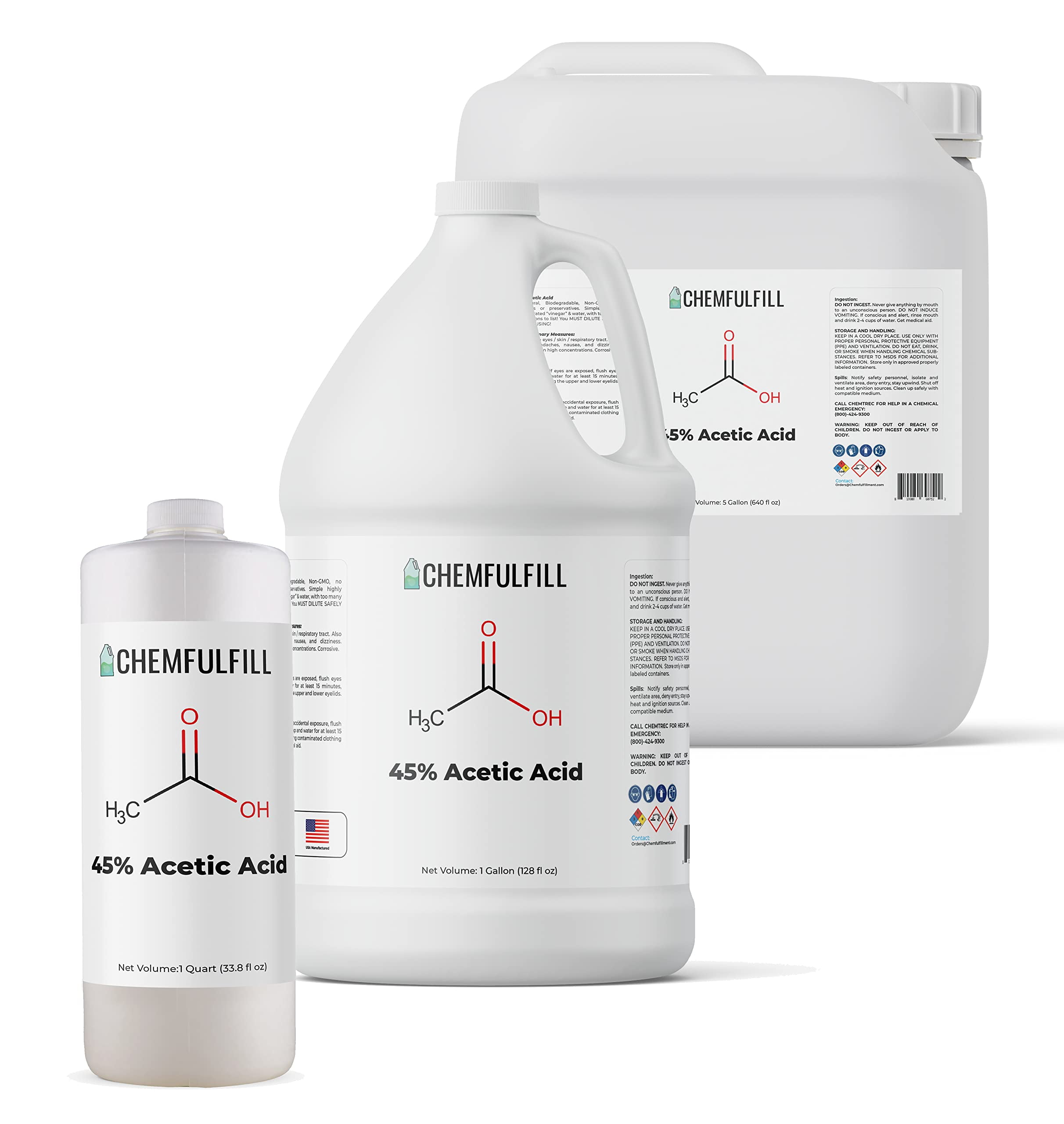 Chemfulfill Acetic Acid 45% - Concentrated 45% Ethanoic Acid (Acetic ...