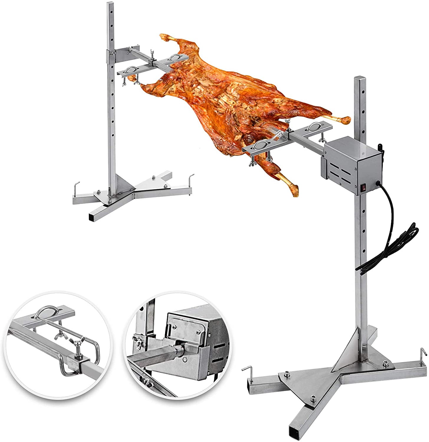 VEVOR BBQ Rotisserie Kit 60-90LB Pig Spit Rotisserie Grill 25W ...